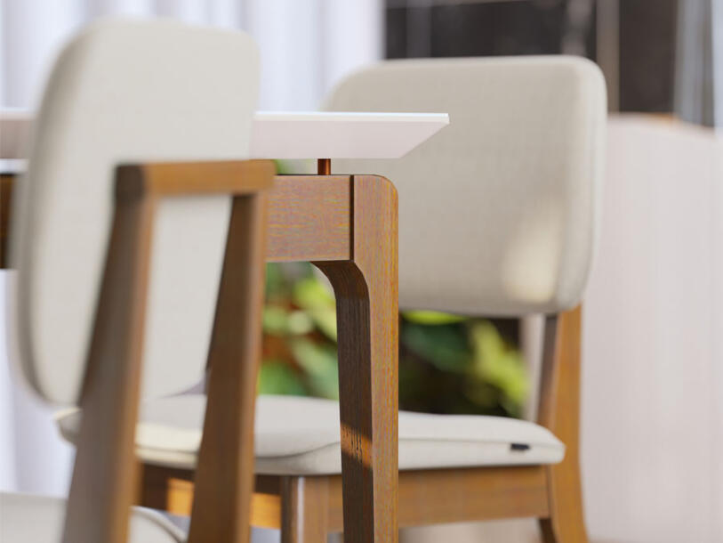 Mesa Wind com 6 Cadeiras Classic 1,40 / 1,60 / 1,80 - Móveis CasaWow