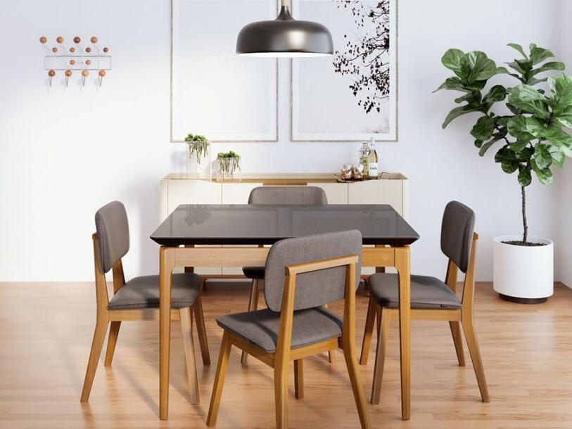 Mesa Wind com 4 Cadeiras Classic 1,20 - Móveis CasaWow